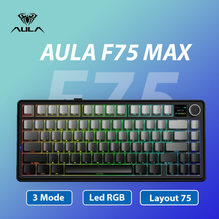 Bàn phím cơ Aula F75 Max Đen (Hotswap / Led RGB / 3 Mode/LCD) - Tabtik ...